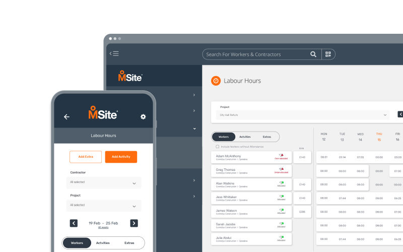 Labor Hours | Construction timesheet app solution | MSite - United States